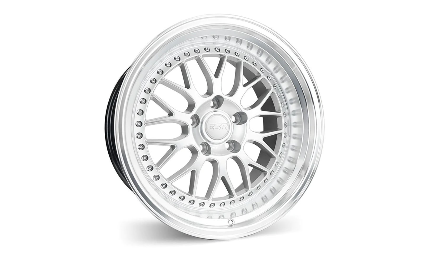 ESR SR01 Hyper Silver w/ Machined Lip 18x10.5 +15 5x108 Cast Wheel ...