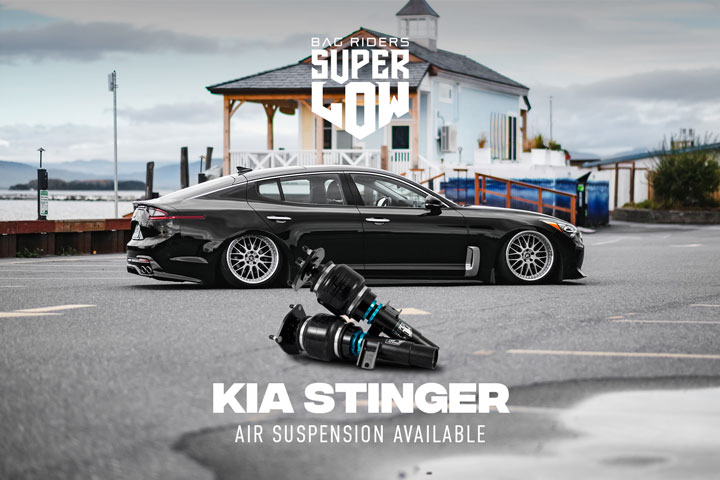 Kia Stinger Super Low Air Ride Kit Available Now! | Bag Riders